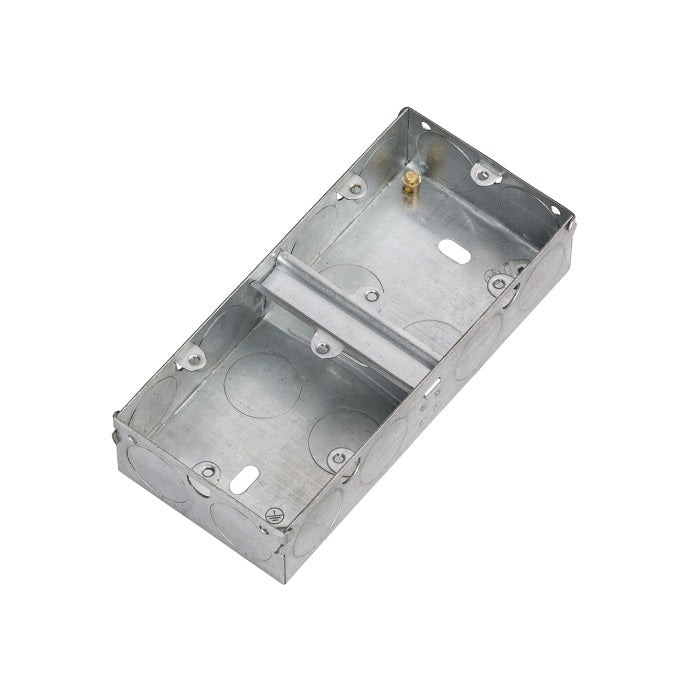 Knightsbridge 2G 35mm Dual Galvanised Metal Back Box — APM Plumbing ...