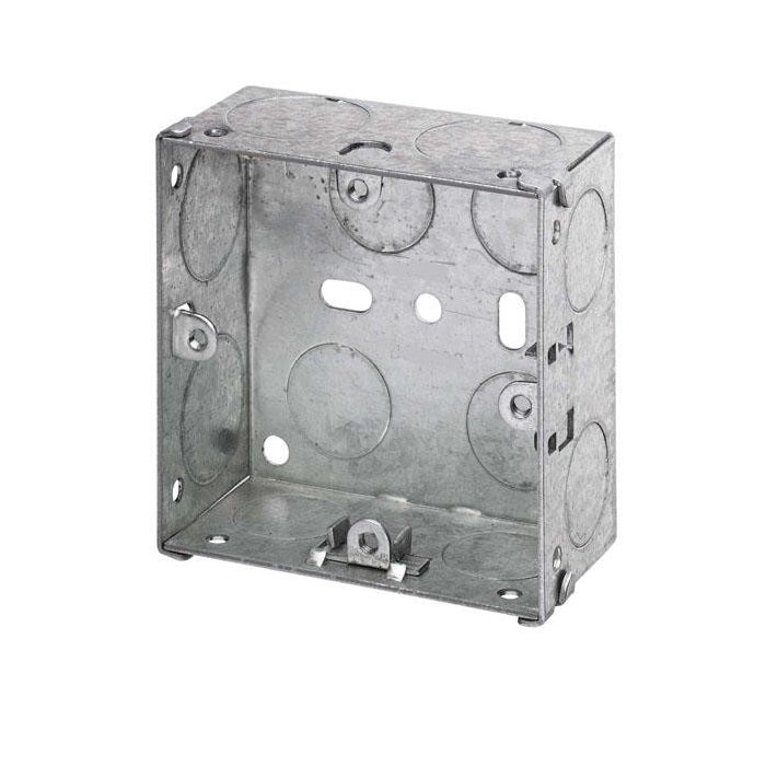 Click Mode 1G 47mm Galvanised Metal Back Box — APM Plumbing & Electrical